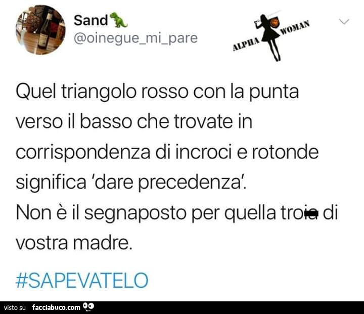 Tutti i meme sui Segnali stradali - Facciabuco.com